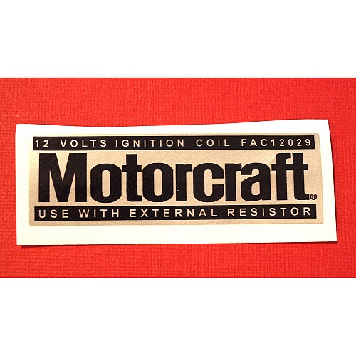 Motorcraft 12V Coil Vinyl Sticker 90mm x 28mm BBIT11